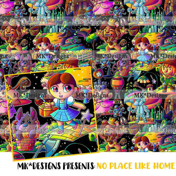 No Place Like Home seamless digital pattern – MK*Designs Fabric
