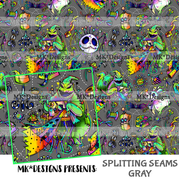 Splitting Seams Gray seamless digital pattern – MK*Designs Fabric